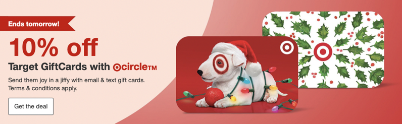 Target Circle 10 OFF Gift Cards in